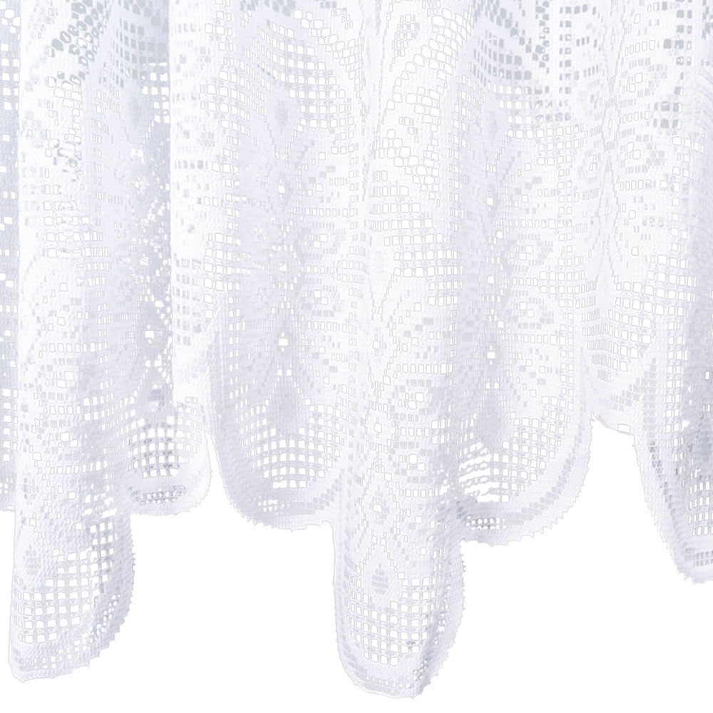 Cortina de Renda para Cozinha Clássica Arabesco Bico Interlar 100x100cm Branca - ShopCama