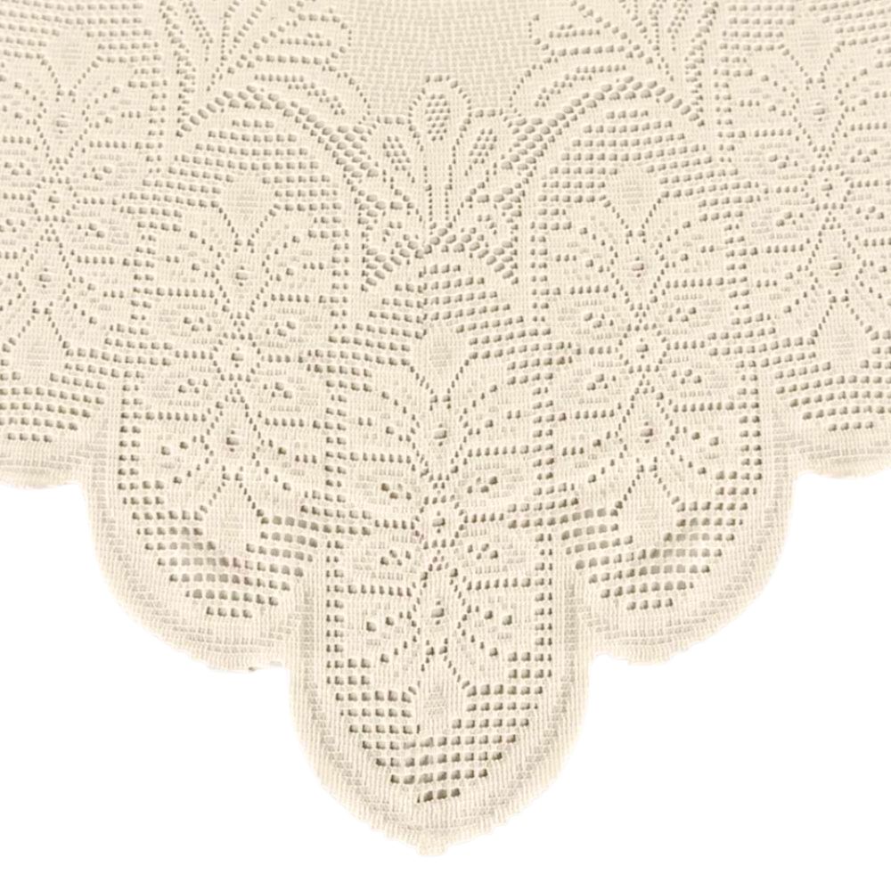 Cortina de Renda para Cozinha Clássica Arabesco Bico Interlar 100x100cm Marfim - ShopCama